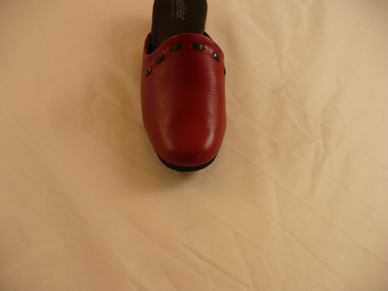 mule femme en cuir rouge Aborg Heller