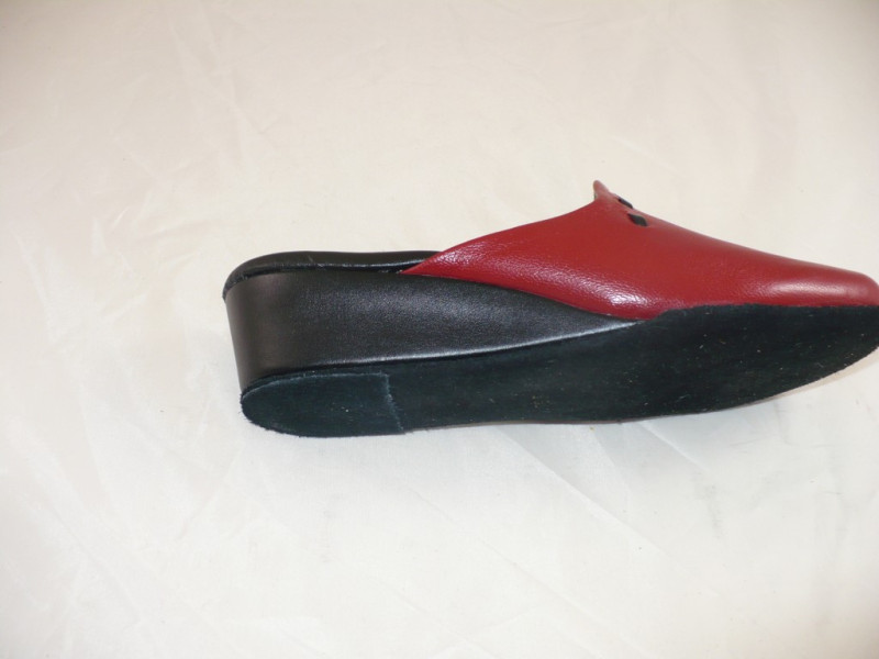 mule femme en cuir rouge Aborg Heller