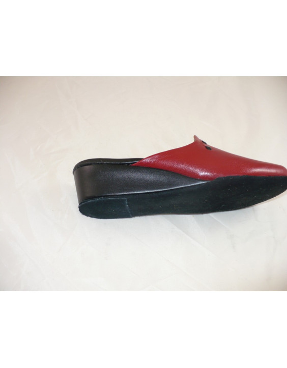 mule femme en cuir rouge Aborg Heller
