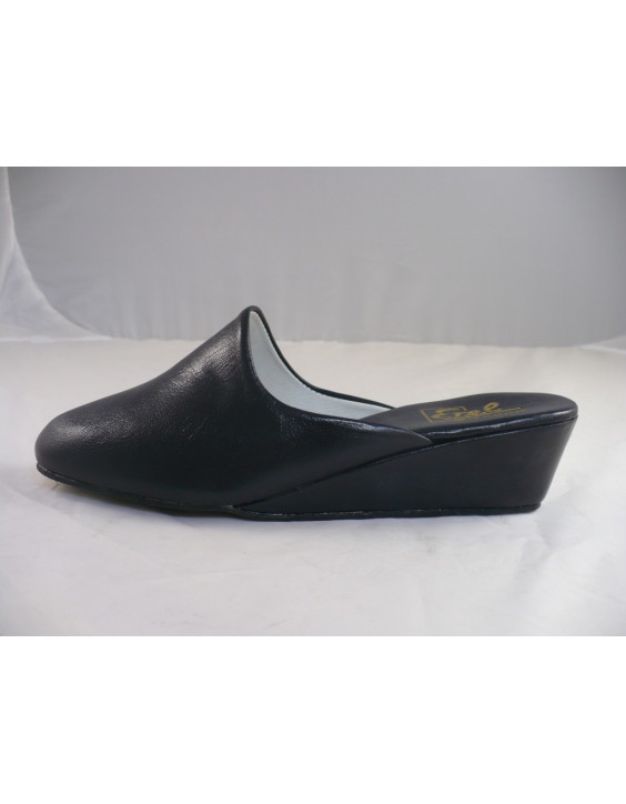 Mule femme compensée en cuir marine STEPHANIE Erel