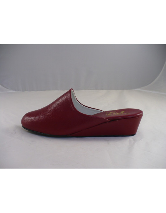 Mule femme compensée en cuir rouge STEPHANIE Erel