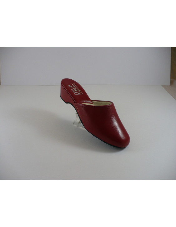 Mule femme en cuir rouge LESLIE Erel