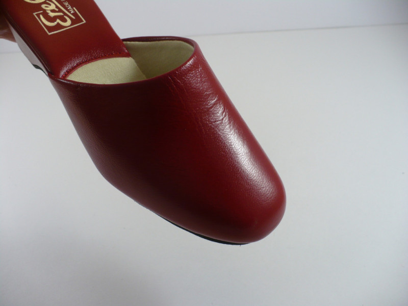 Mule femme en cuir rouge LESLIE Erel