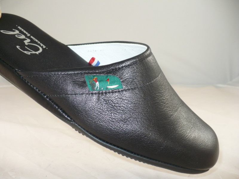 mule homme en cuir noir PAUL Erel