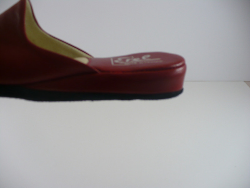 mule femme en cuir AUDE rouge Erel